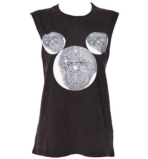 Women's Armless Mickey Mouse Glitterball T-Shirt from Disney Couture