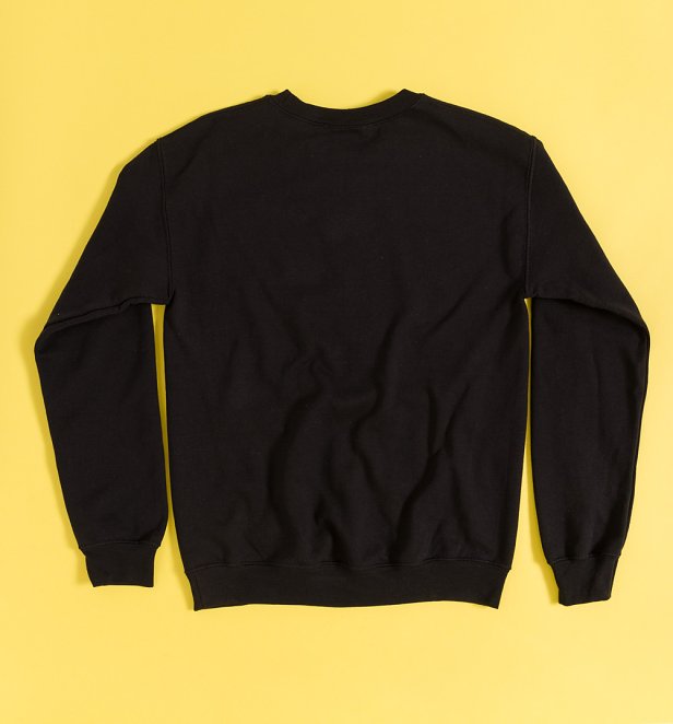 Button Moon Spaceship Black Sweater