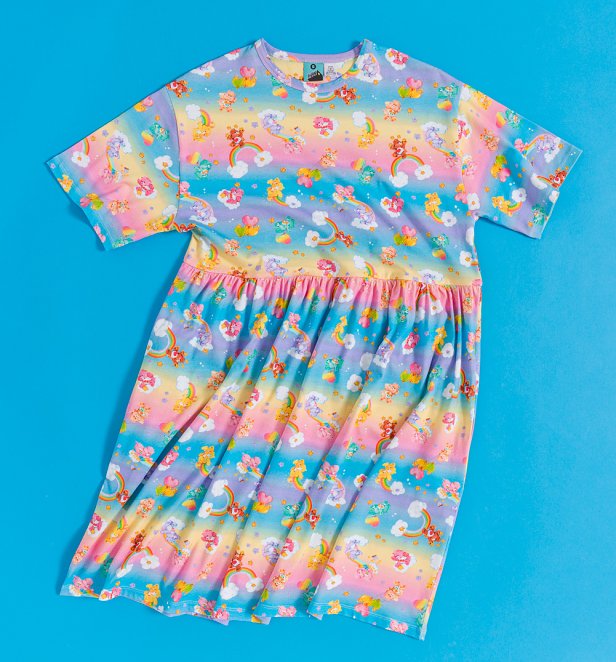 Care Bears All Over Print Rainbow Castle Dreams Smock Dress