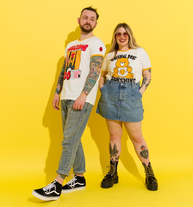 Wallace & Gromit Feathers Welcome To The Zoo Orange Ringer T-Shirt