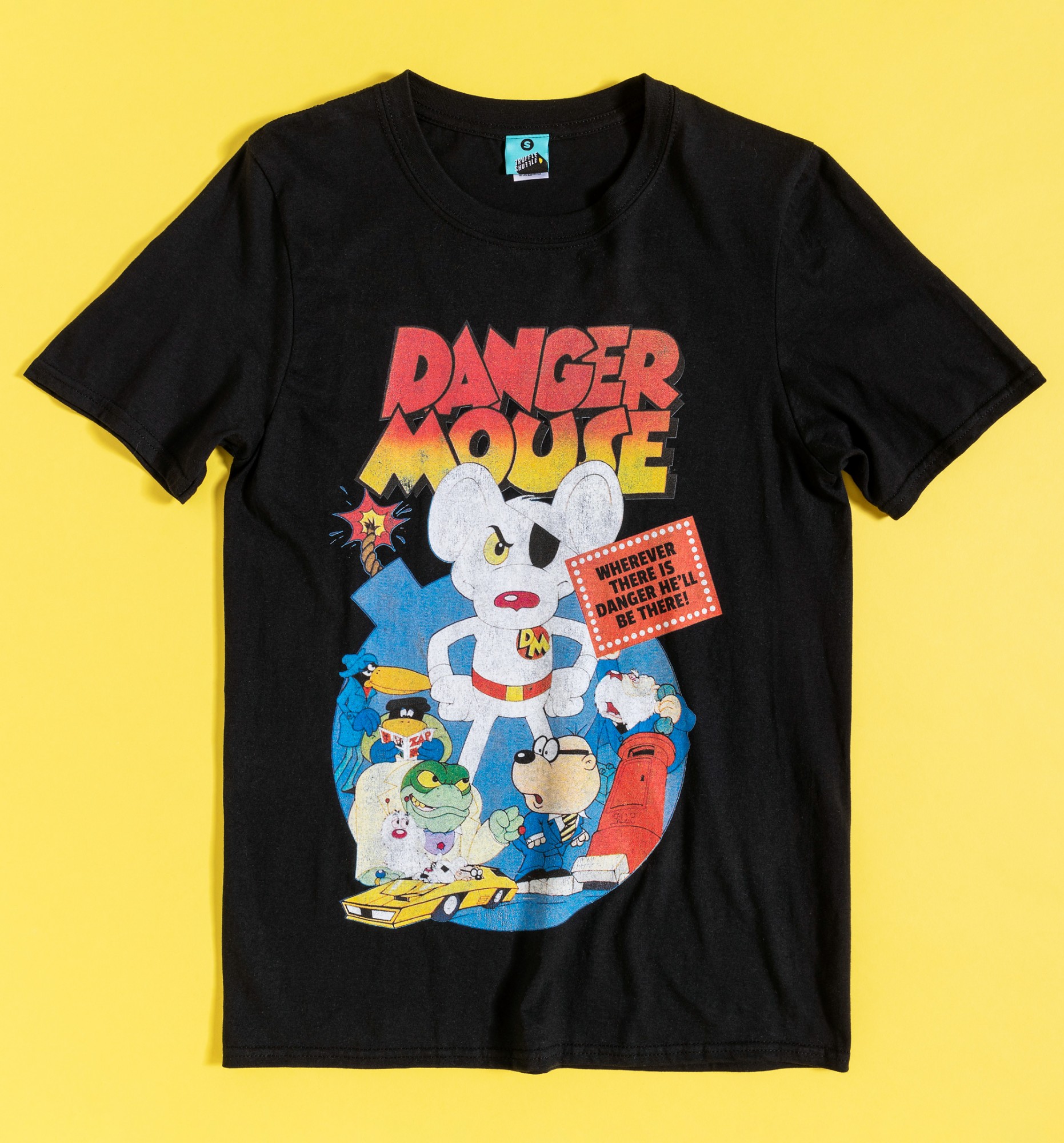 Danger Mouse Retro Video Cover Black T-Shirt