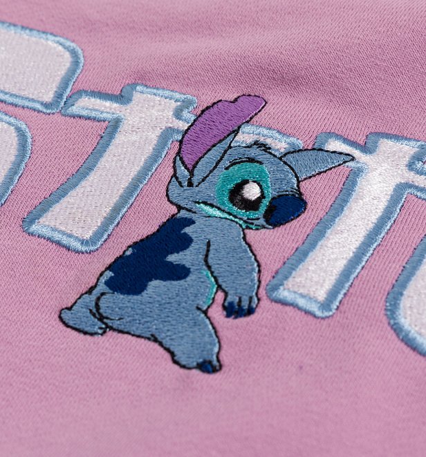 Disney Lilo & Stitch Embroidered Stitch Violet Sweater Smock Dress