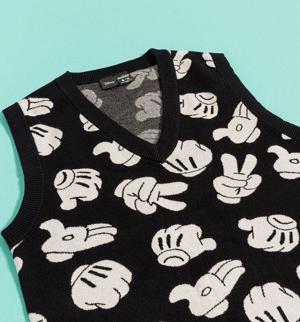 Disney Mickey Mouse Gloves All Over Print Knitted Vest from Cakeworthy