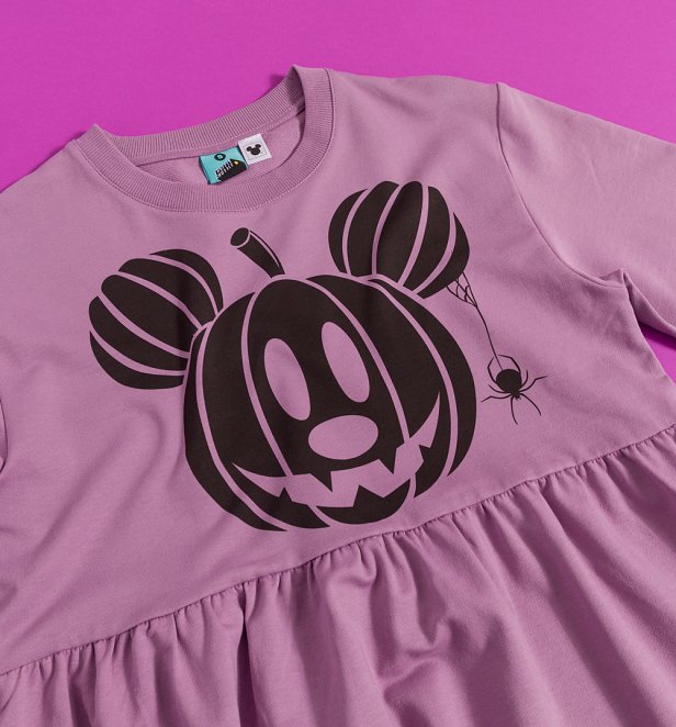 Disney Mickey Mouse Pumpkin Lilac Sweater Smock Dress