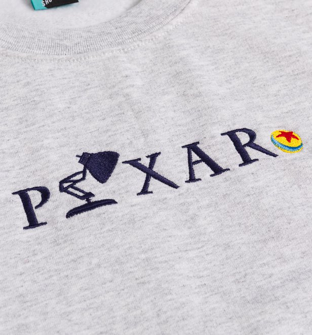 Disney Pixar Embroidered Logo Ash Grey Sweater