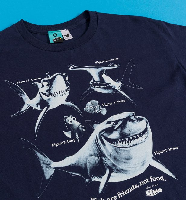 Disney Pixar Finding Nemo Fish Chart Navy T-Shirt