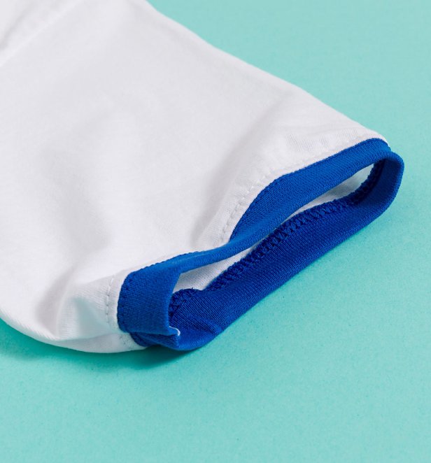 Disney Toy Story Pizza Planet Aliens White And Blue Ringer T-Shirt