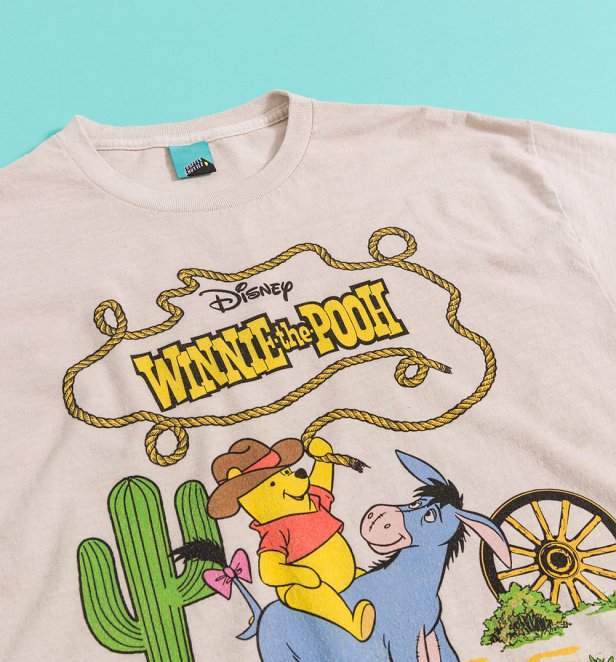 Disney Winnie The Pooh Cowboy Vintage Wash Ecru T-Shirt