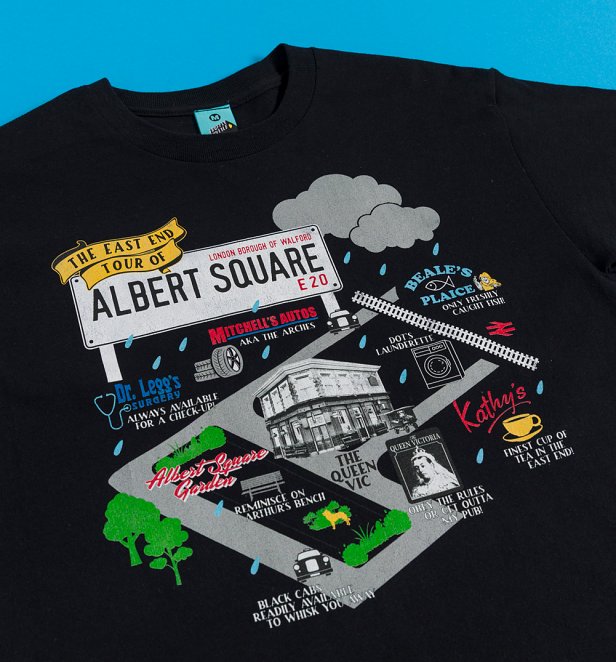 Eastenders Inspired Albert Square Map Black T-Shirt
