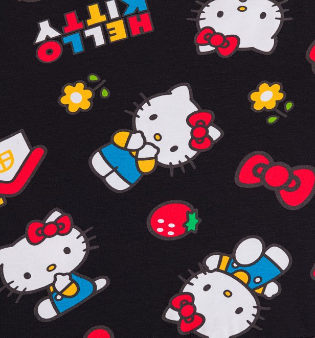 Sanrio Hello Kitty Classic All Over Print Black Smock Dress
