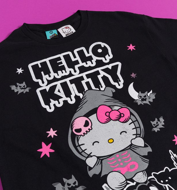 Hello Kitty Halloween Grim Reaper Black T-Shirt