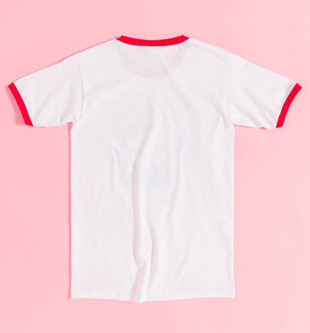 Sanrio Hello Kitty Retro Japanese White And Red Ringer T-Shirt