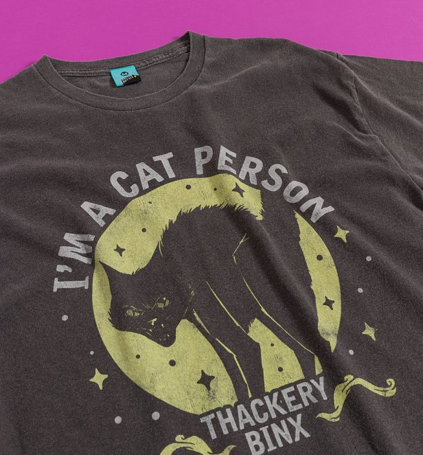 Hocus Pocus I'm A Cat Person Thackery Binx Vintage Wash Charcoal T-Shirt