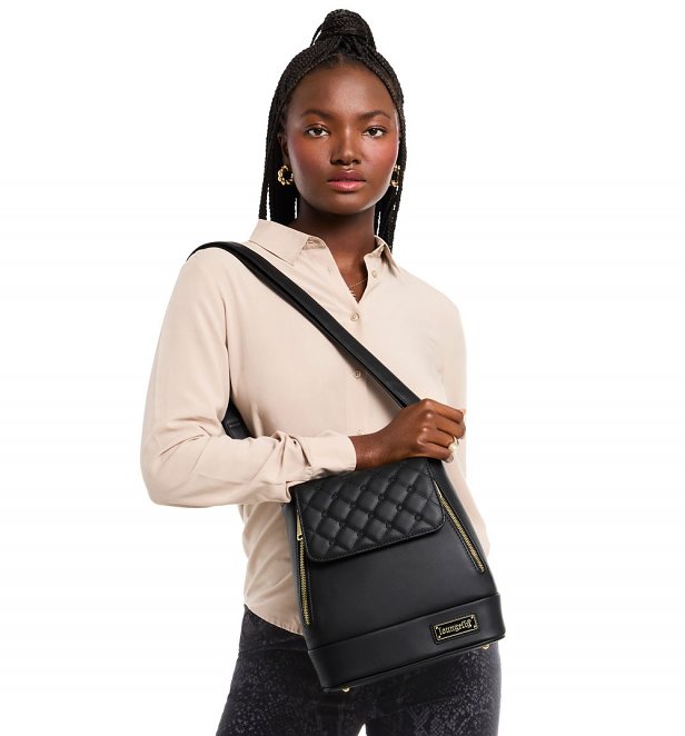 Loungefly Black Pin Trader Convertible Mini Backpack