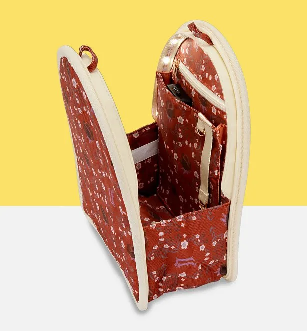 Loungefly Cream And Red Floral Light Up Mini Backpack Insert Organiser