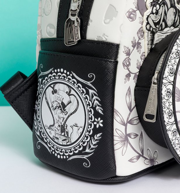 Loungefly Disney Alice In Wonderland Sketch Black and White Mini Backpack