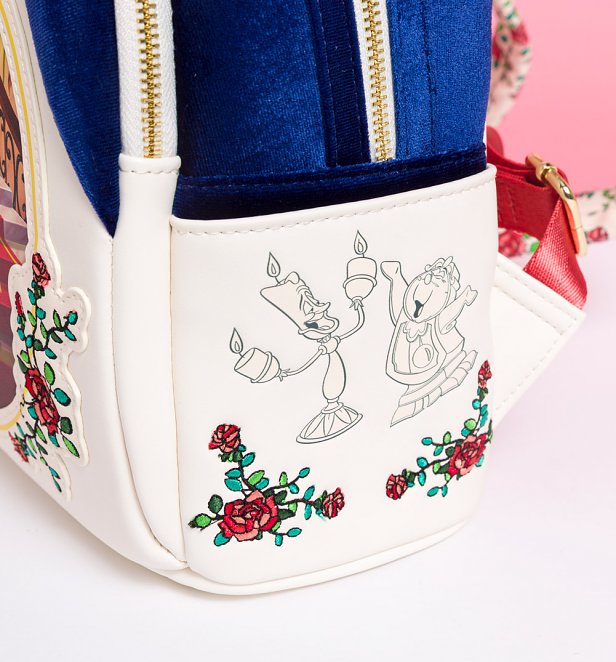 Loungefly Disney Beauty and the Beast Belle & Beast Velvet Mini Backpack