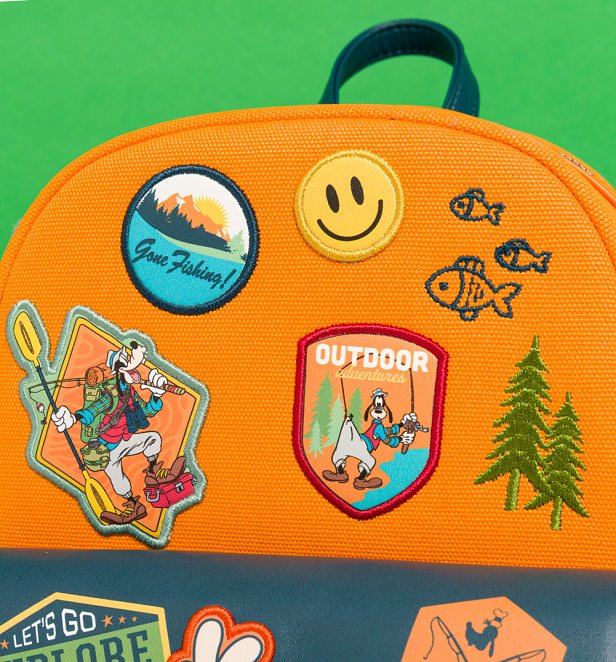 Loungefly Disney Goofy Outdoor Fishing Patches Mini Backpack