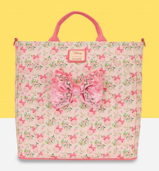 Loungefly Disney Minnie Mouse Floral Convertible Backpack And Tote Bag