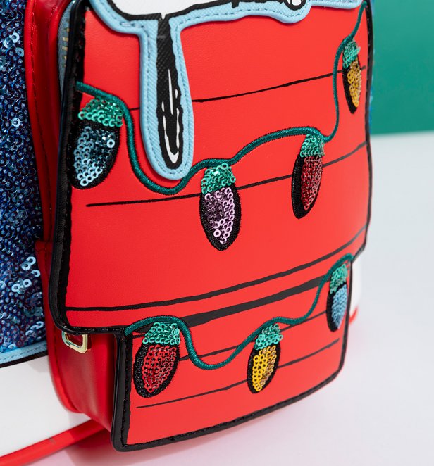 Loungefly Peanuts Holiday & Snow Sequin Mini Backpack