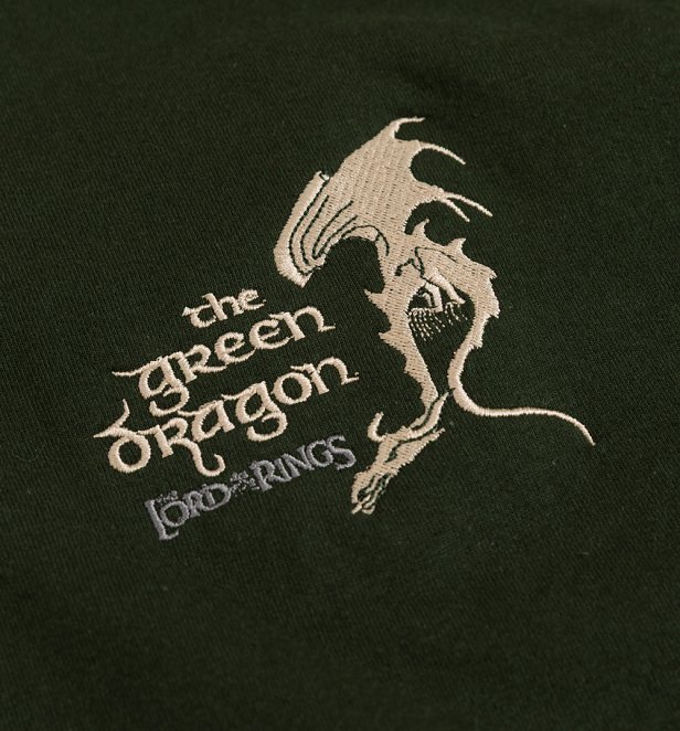 The Lord Of The Rings The Green Dragon Dark Green Embroidered T-Shirt