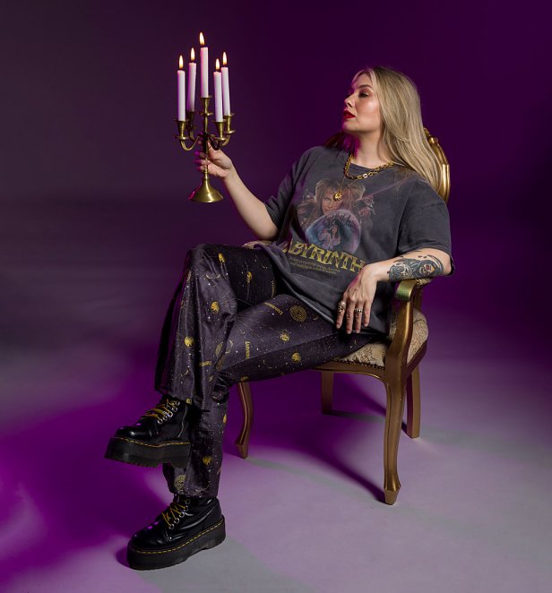 Labyrinth Jareth's Crystal Ball Vintage Wash Charcoal T-Shirt