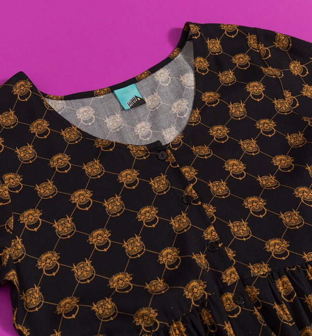 Labyrinth Knockers V-Neck Midi Smock Dress