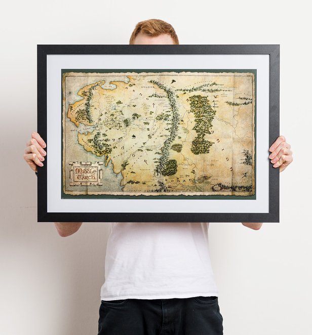The Lord Of The Rings Middle Earth Map Framed Print