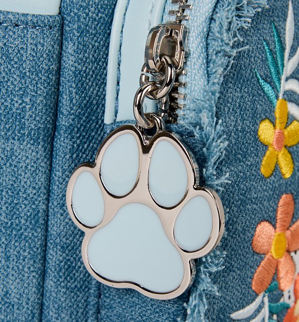 Loungefly Disney Dogs & Cats Denim Fringe Mini Backpack