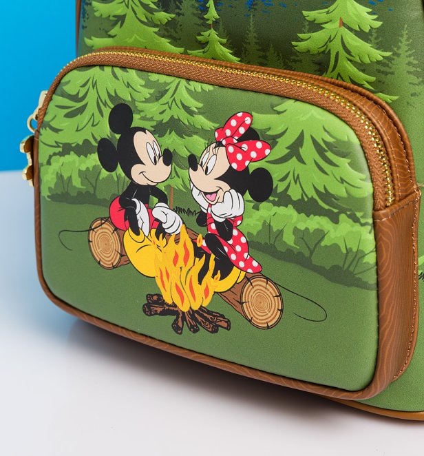 Loungefly Disney Mickey And Minnie Mouse Camping Mini Backpack