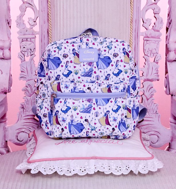 Loungefly Disney Princess Manga Style All Over Print Nylon Mini Backpack