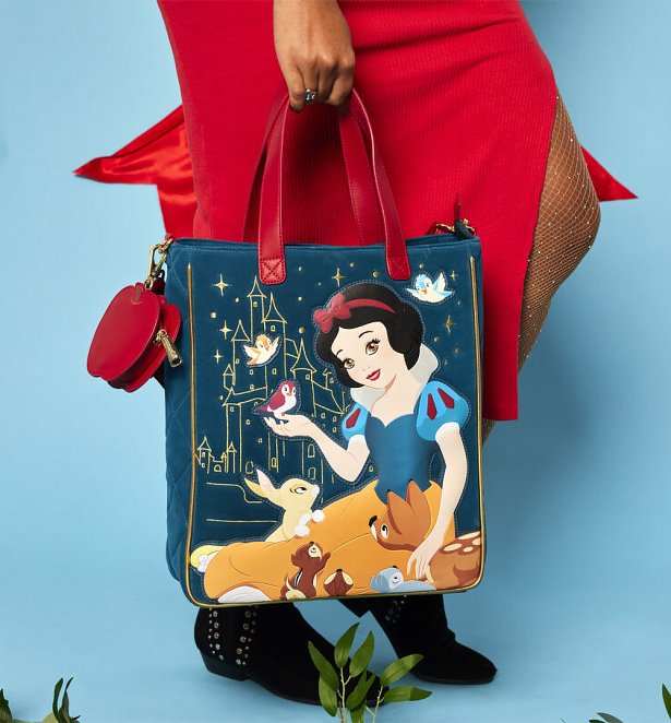 Loungefly Disney Snow White Heritage Quilted Velvet Tote Bag
