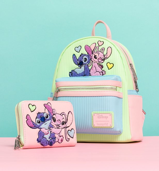 Loungefly Disney Stitch And Angel Pastel Mini Backpack