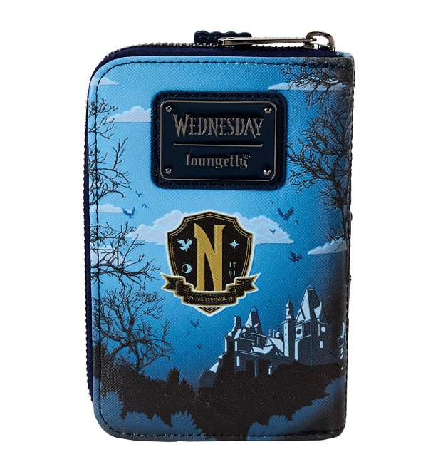 Loungefly MGM Wednesday Nevermore Castle Zip Around Wallet