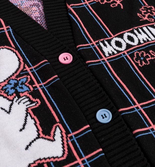 Moomin 80th Anniversary In Love Check Black Cardigan