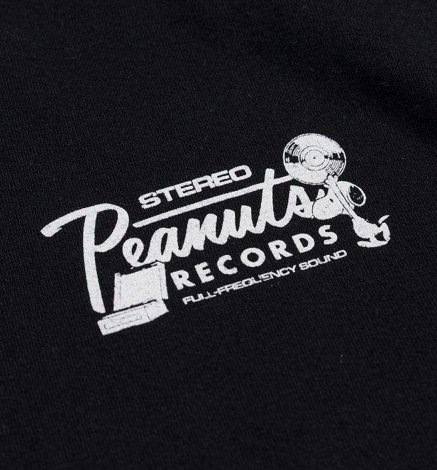 Peanuts Snoopy Don't Stop The Music Black T-Shirt with Back Print