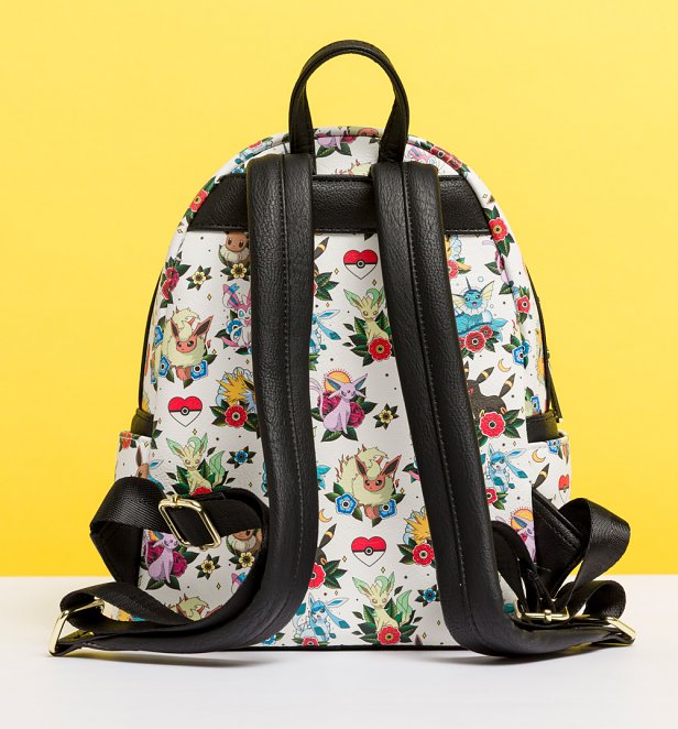 Loungefly Pokemon Eeveelutions All Over Print Mini Backpack