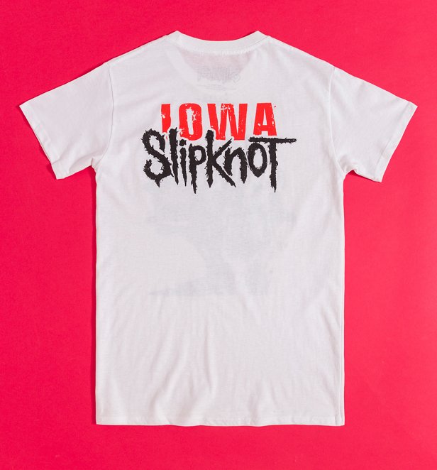 Slipknot Iowa White T-Shirt With Back Print