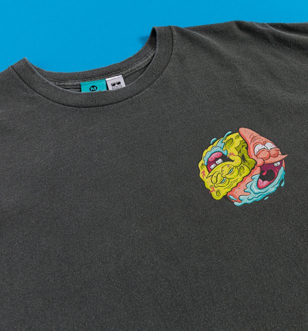 SpongeBob SquarePants Gruesome Gang Vintage Wash Charcoal T-Shirt with ...