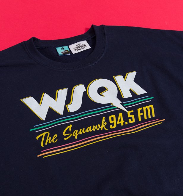 Stranger Things WSQK Logo Navy Sweater