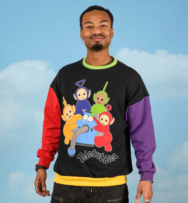 Teletubbies Drop Sleeve Colour Block Crewneck Sweatshirt from Cakeworthy