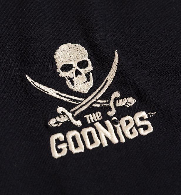 The Goonies Embroidered Skull And Crossbones Black T-Shirt