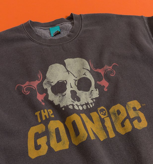 The Goonies Skull Vintage Wash Charcoal Sweater