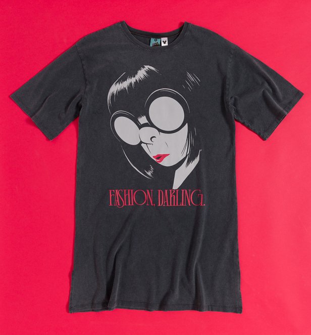 Disney The Incredibles Edna Mode Fashion Darling Charcoal Wash T-Shirt ...
