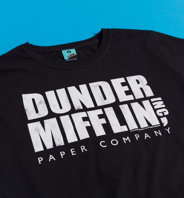 The Office Dunder Mifflin Logo Black T-Shirt