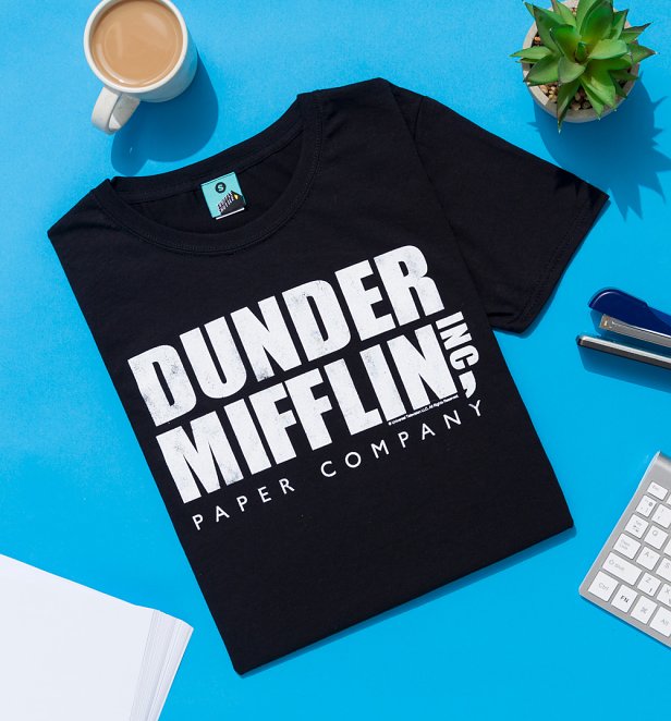 The Office Dunder Mifflin Logo Black T-Shirt