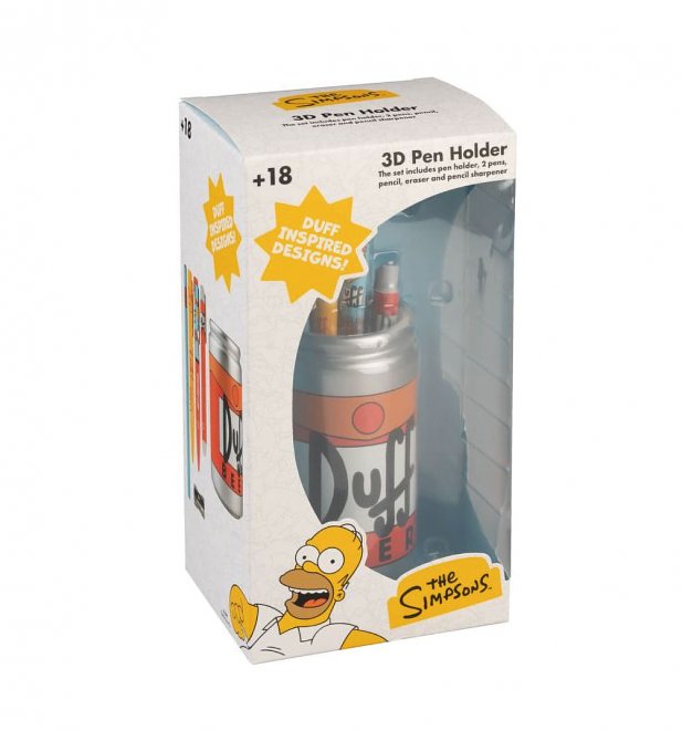 The Simpsons Duff Can Pen Pot & Writing Set