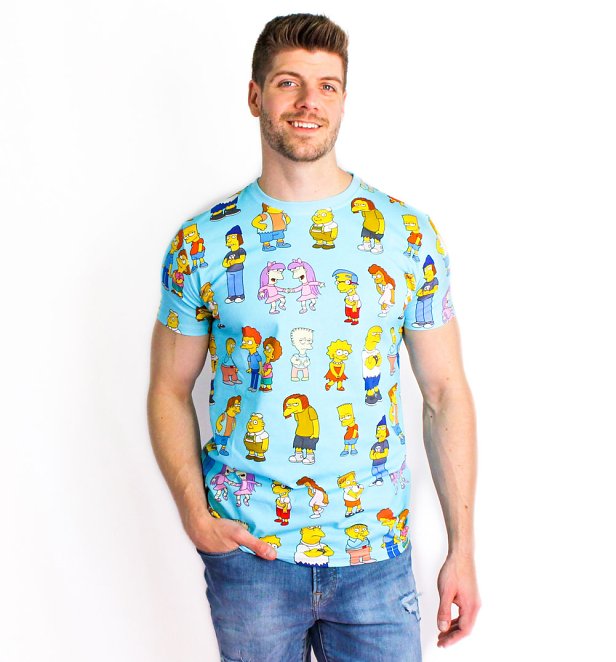 The Simpsons Kids of Springfield All Over Print T-Shirt from Cakeworthy