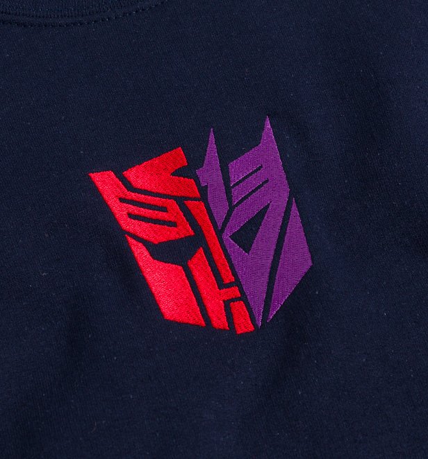 Transformers Embroidered Autobots And Decepticons Navy Sweater