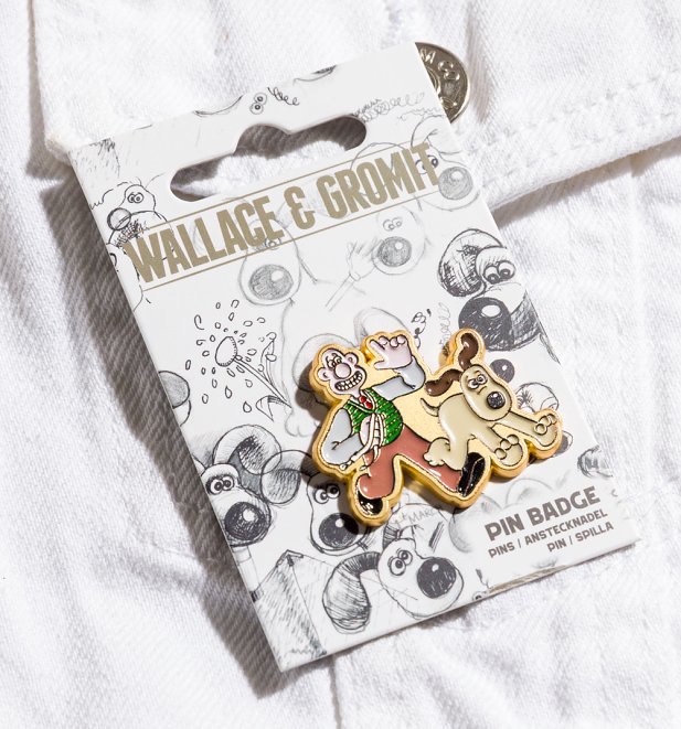 Wallace & Gromit Chase Pin Badge